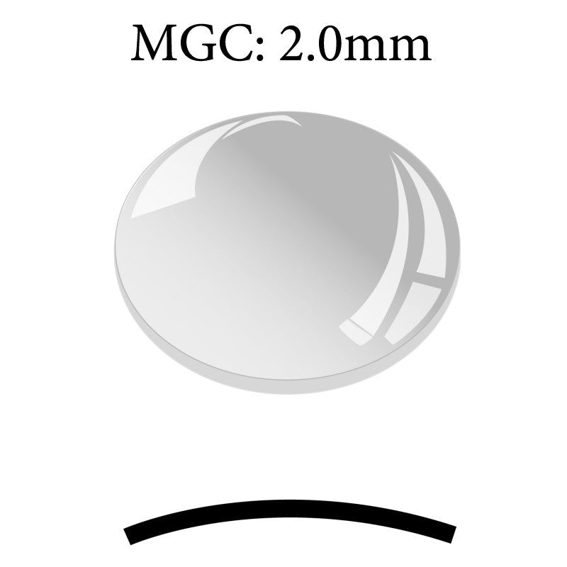 MGC: 2.0mm Thick Round Concave Low Dome Mineral Glass Crystal – Time ...