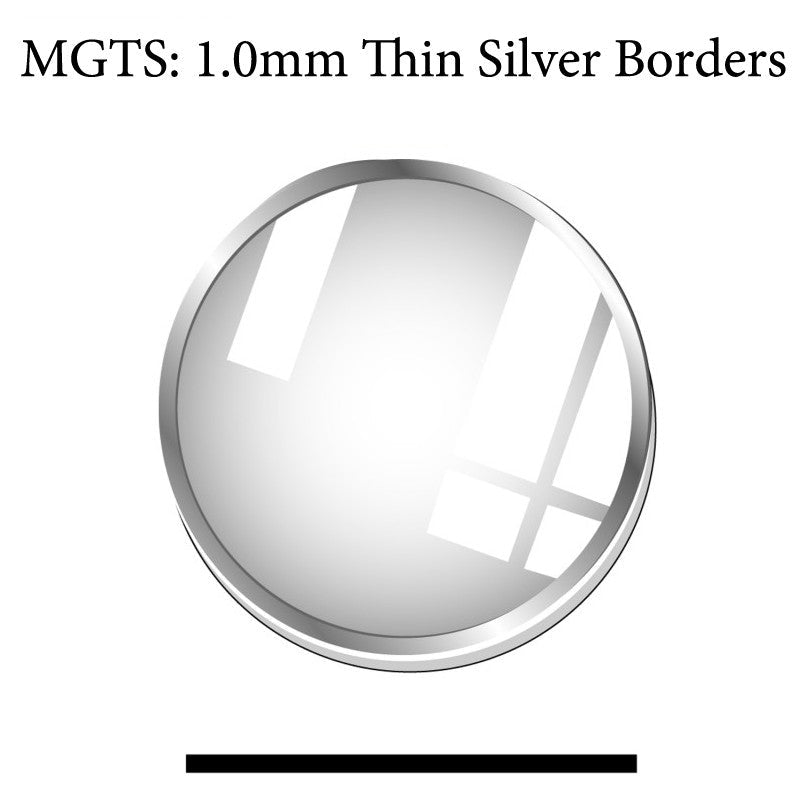 MGTS: 1.0mm Thin Silver Border Round Flat Mineral Glass Watch Crystals ...