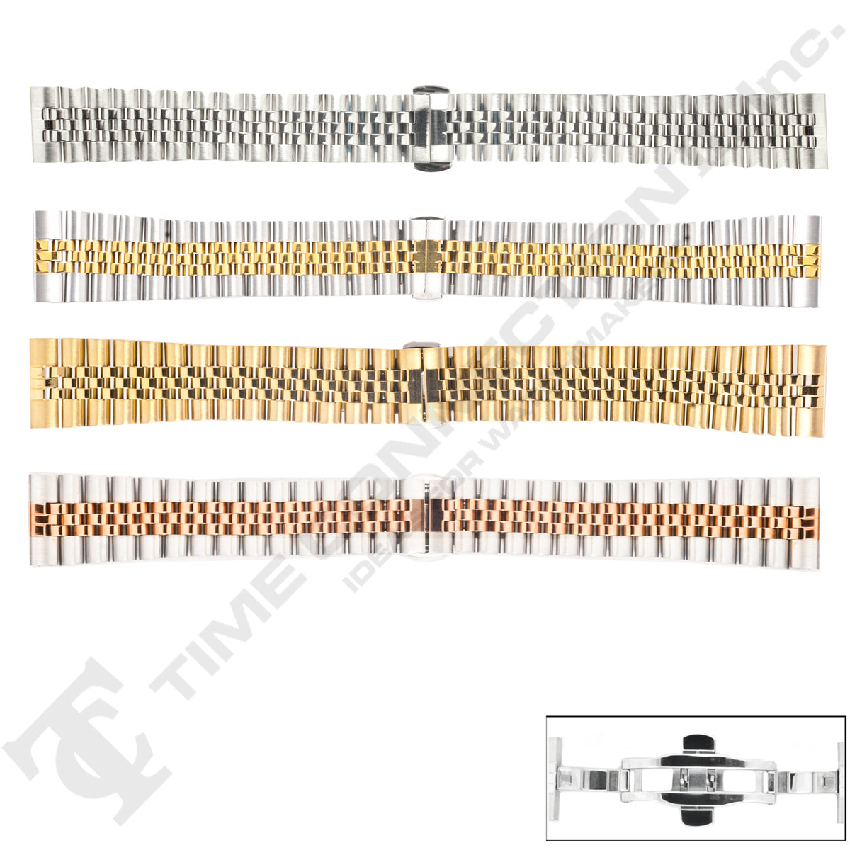 Solid Stainless Steel Jubilee Style Metal Bands Striaght Ends – Time ...