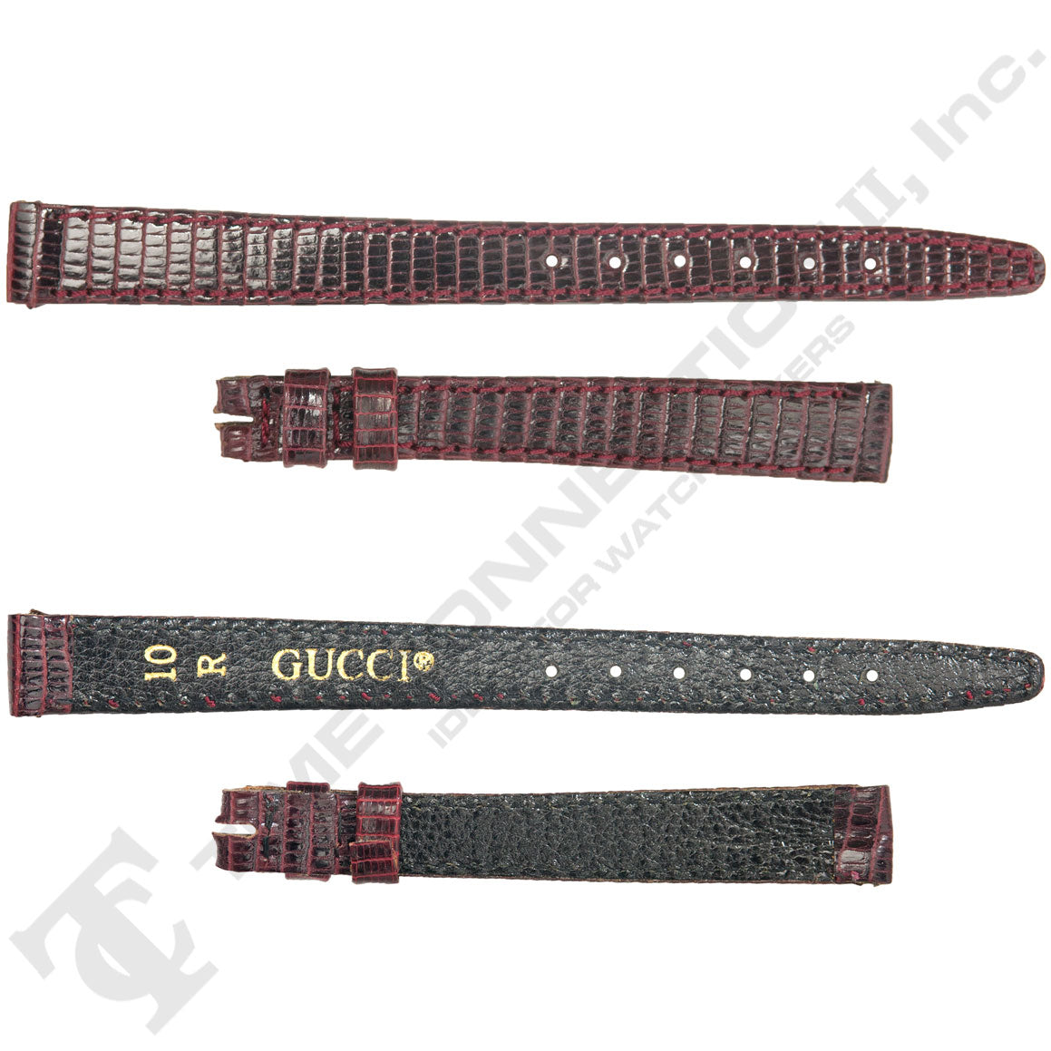 Burgundy Lizard Grain Leather Strap for Gucci Watches (10mm x 8mm ...