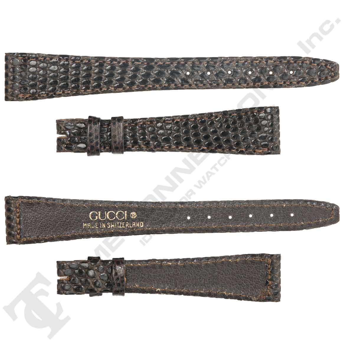 Brown Lizard Grain Leather Strap for Gucci Watches (15mm x 12mm) – Time ...