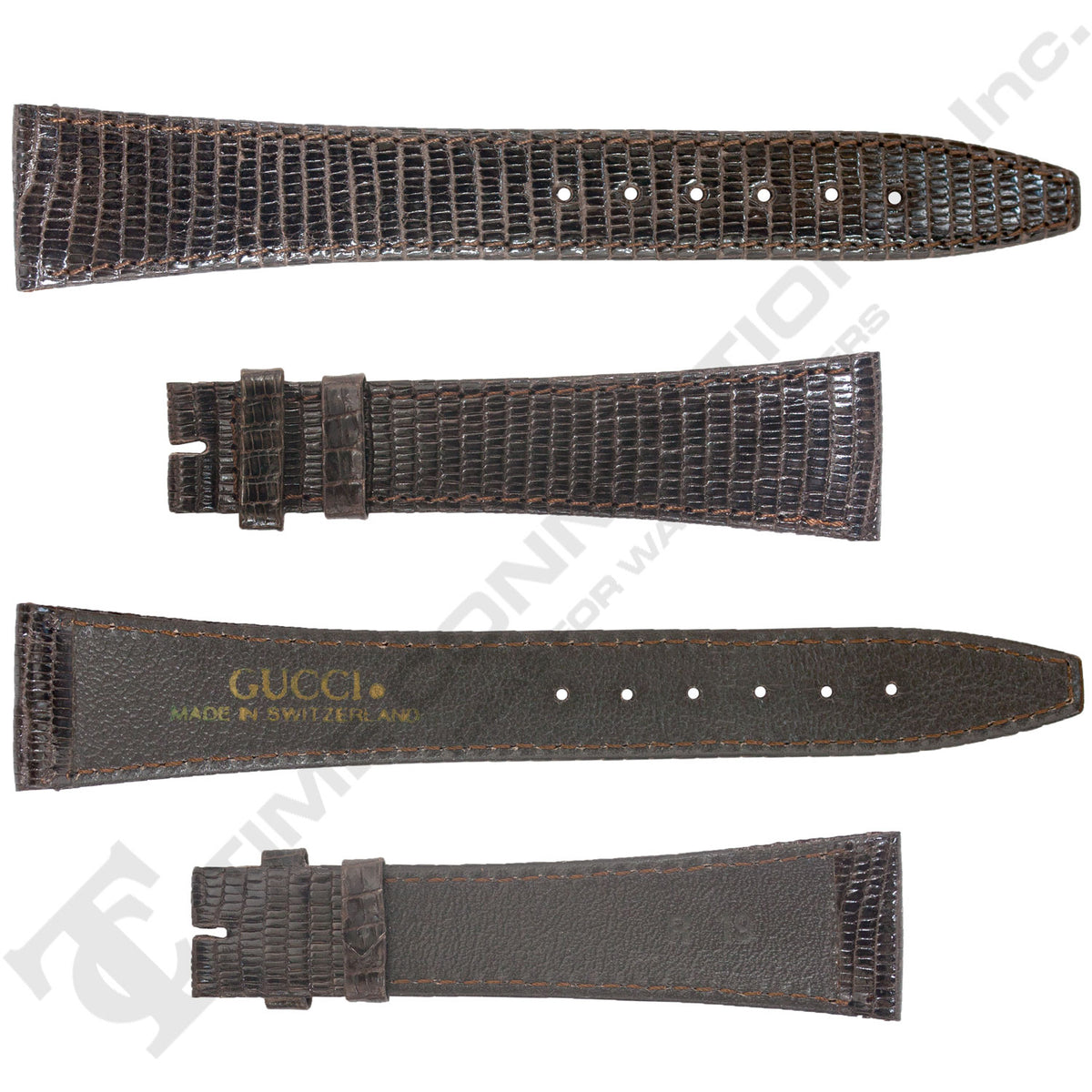 Brown Lizard Grain Leather Strap for Gucci Watches (19mm x 14mm) – Time ...