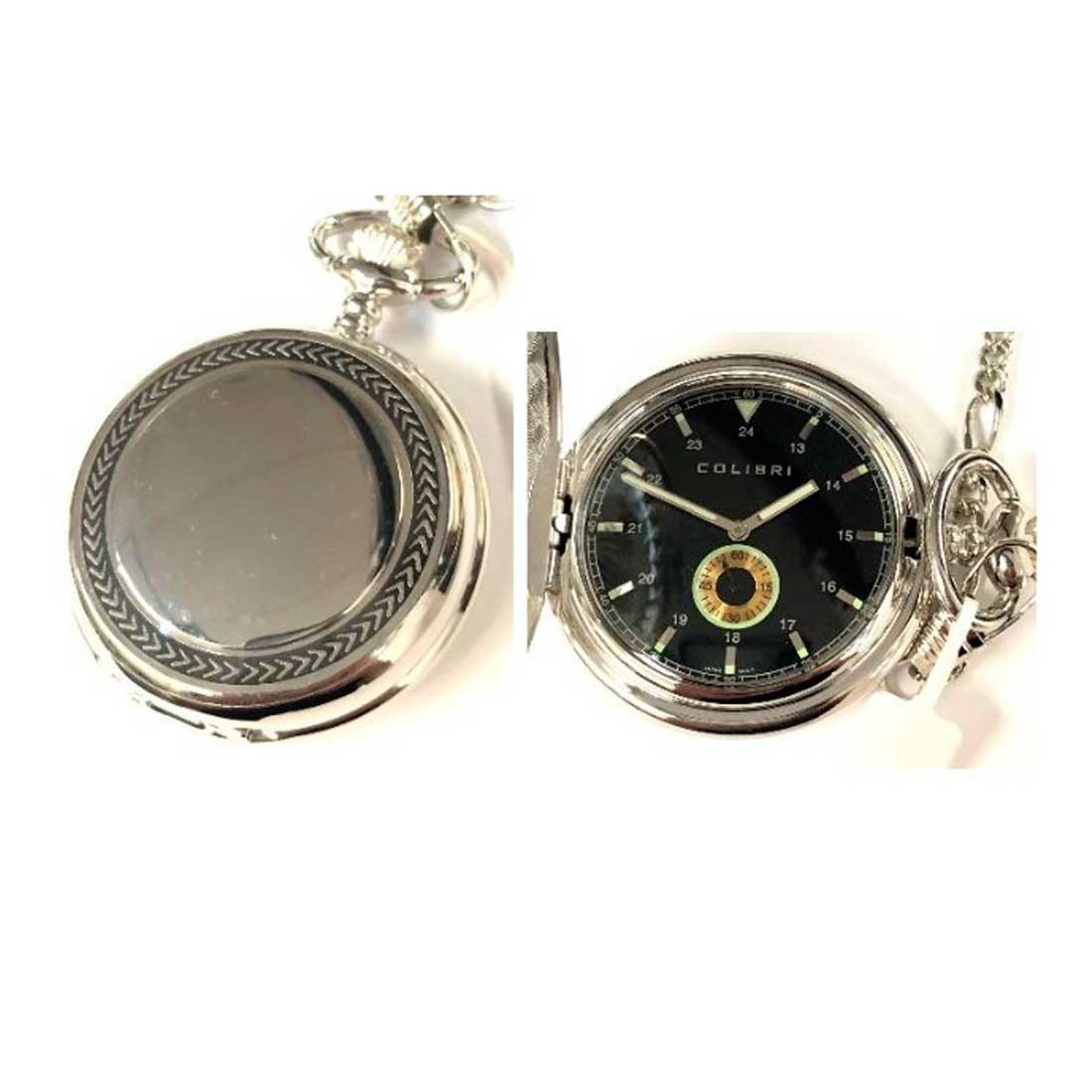 PW-207, Colibri Silver Pocket Watch with Small Trim Pattern, Colibri N ...