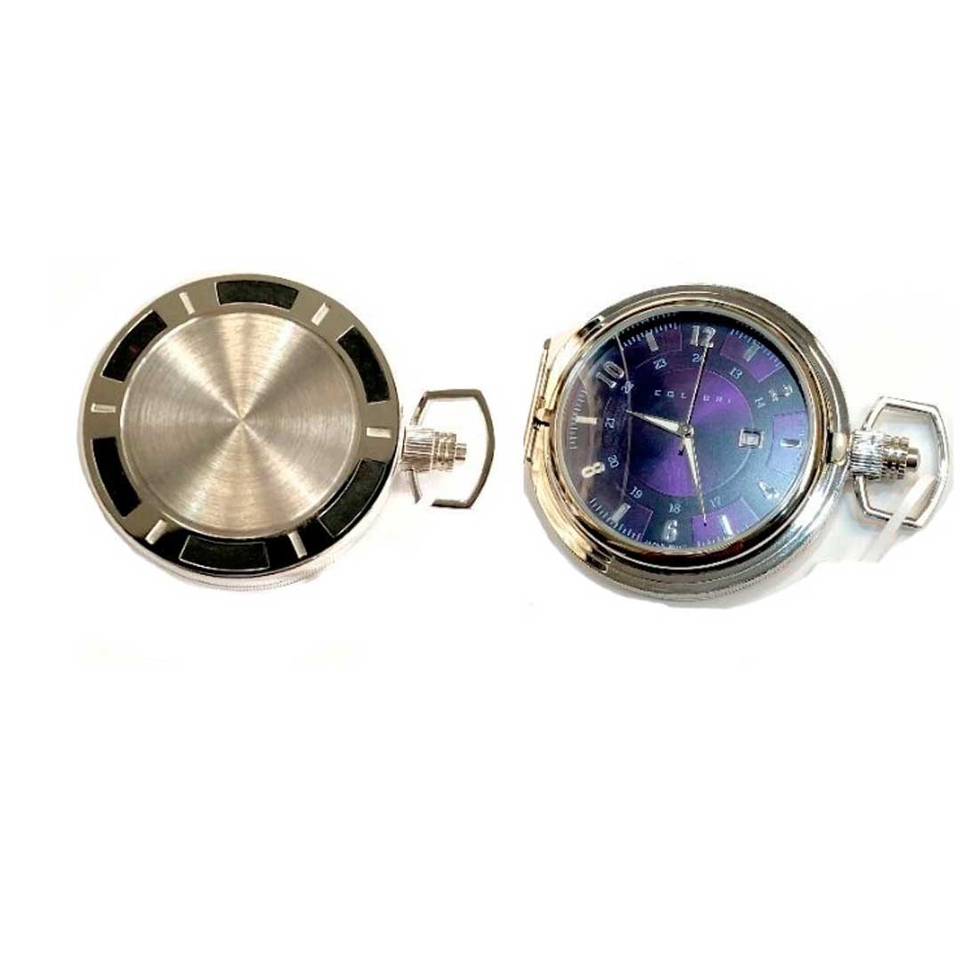 PW-223, Colibri Silver Pocket Watch Blue Face – Time Connection II, Inc